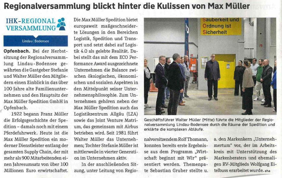 Ihr Partner für Logistik und Spedition | Max Müller Logistik & Spedition